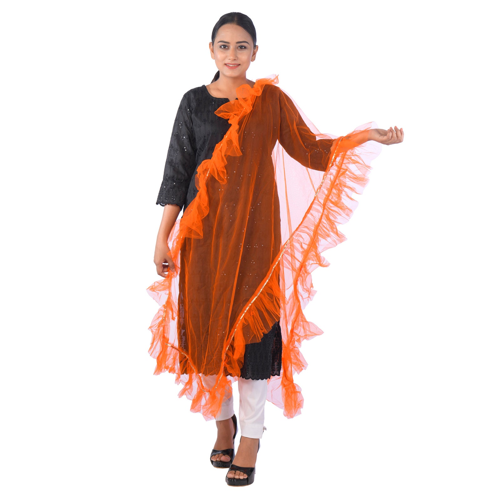 Ruffle Dupatta / Frills Dupatta / Dupatta for Gowns / Ruffle - Etsy