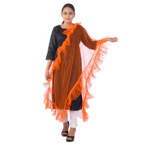 Ruffle Dupatta / Frills Dupatta / Dupatta for Gowns / Ruffle Scarf ...