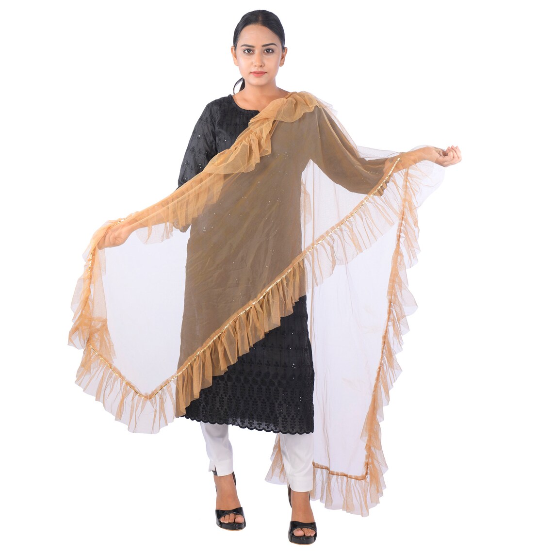 Ruffle Dupatta / Frills Dupatta / Dupatta for Gowns / Ruffle - Etsy