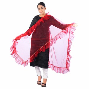 Ruffle Dupatta / Frills Dupatta / Dupatta for Gowns / Ruffle Scarf ...