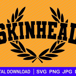 Skinhead Logo Design With Laurels, Download File, Dxf, Png, Svg ...