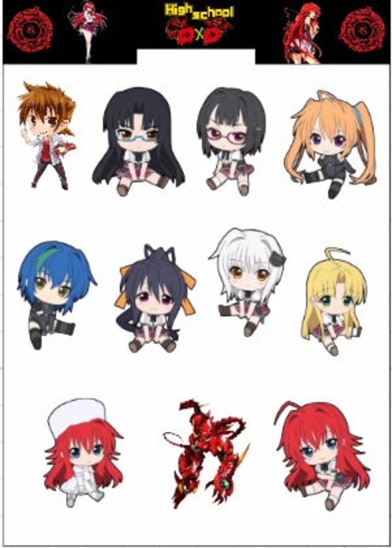 High School Dxd Chibi Sticker Sheet - Etsy