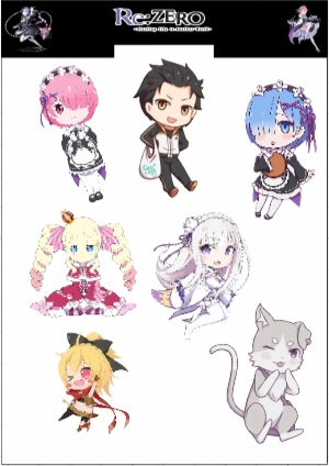 Re: Zero Chibi Sticker Sheet - Etsy