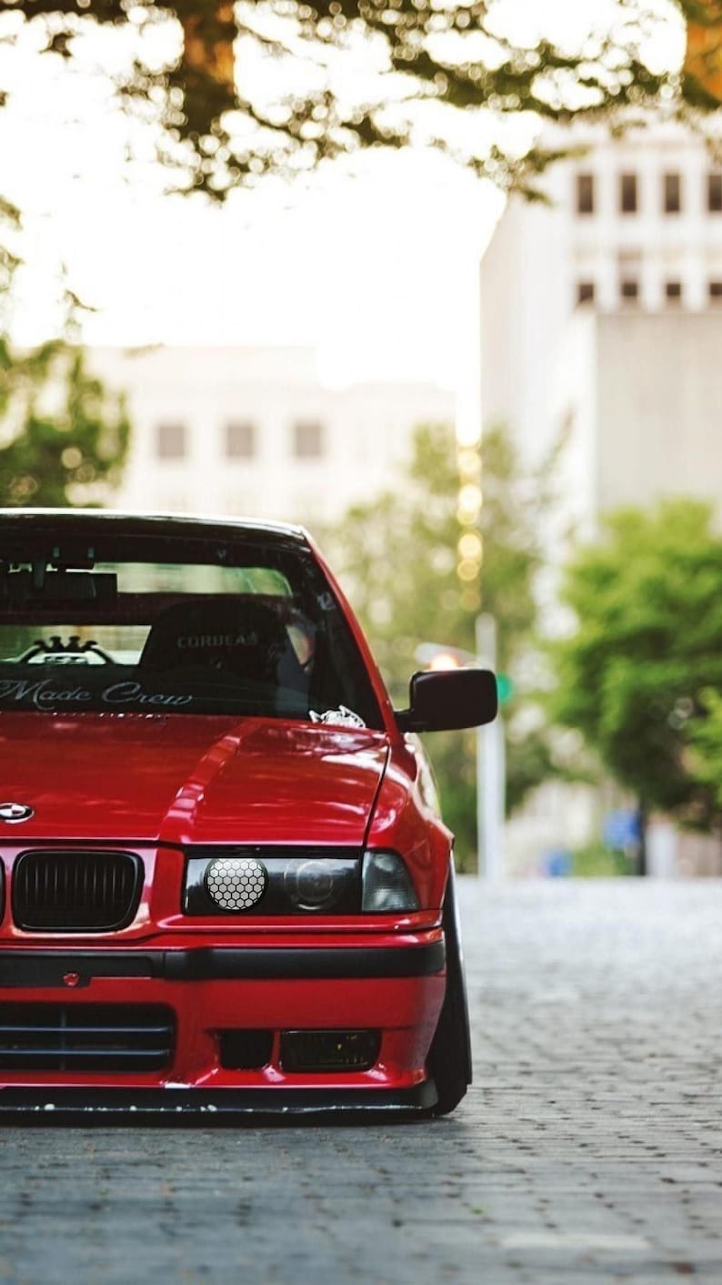 BMW E36 Honeycomb Black & White Headlight Decoration Covers - 2 Pcs ...