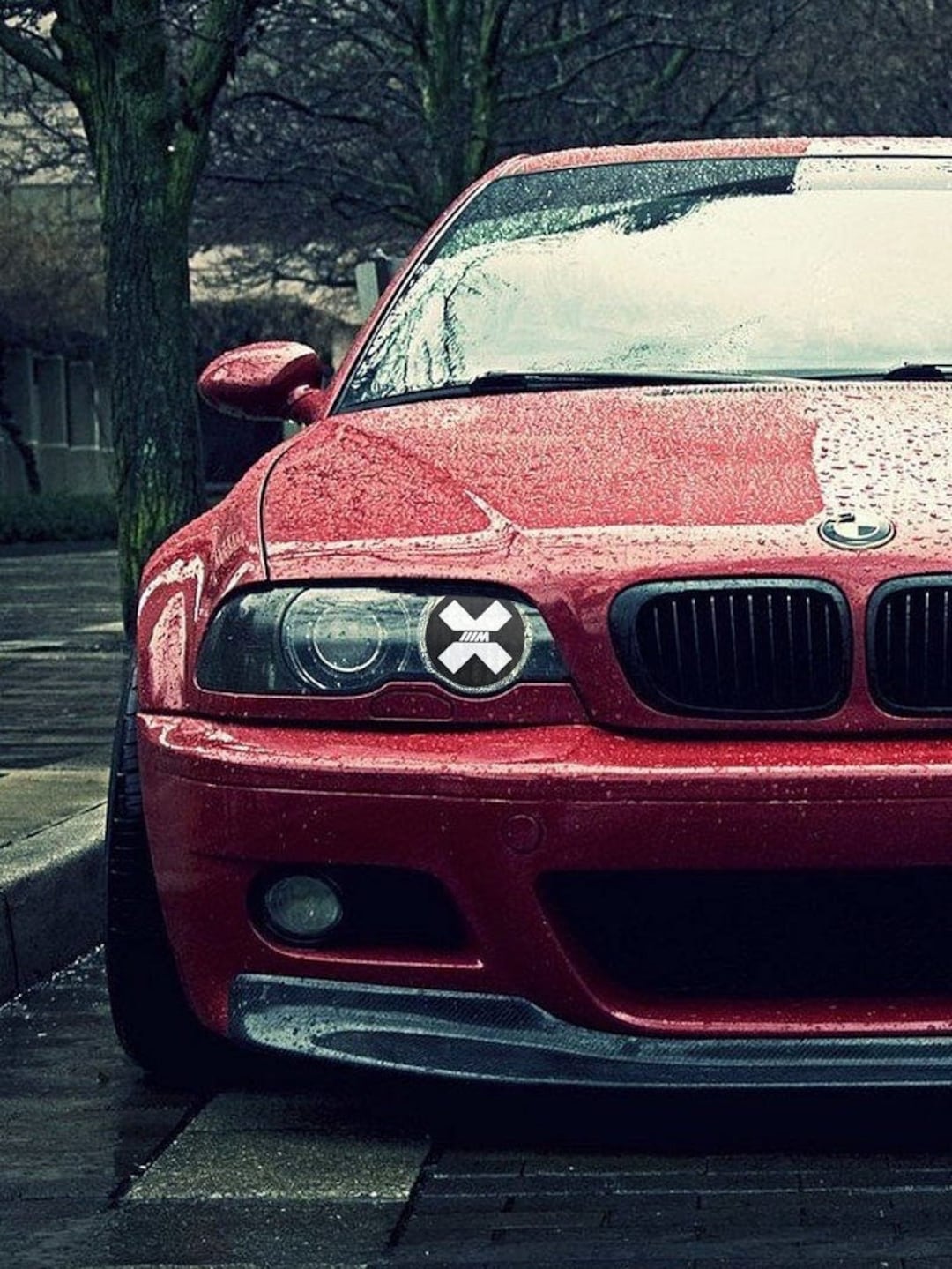 BMW 3 Series (E46) 2 Pcs M Logo Cross Black & White Headlight ...