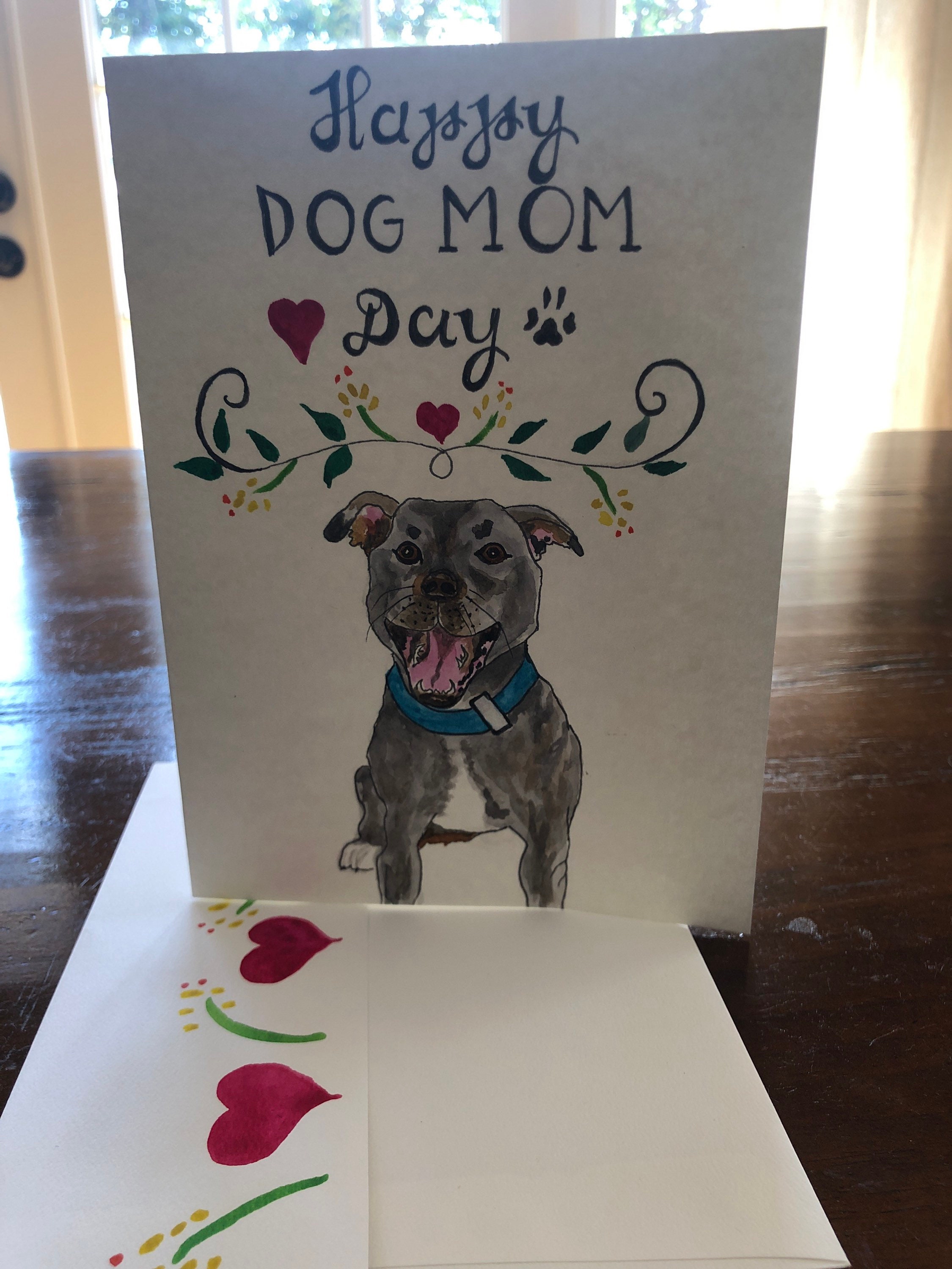 Individually Hand Painted Mothers Day Card From the Dog. Dog Mom ...