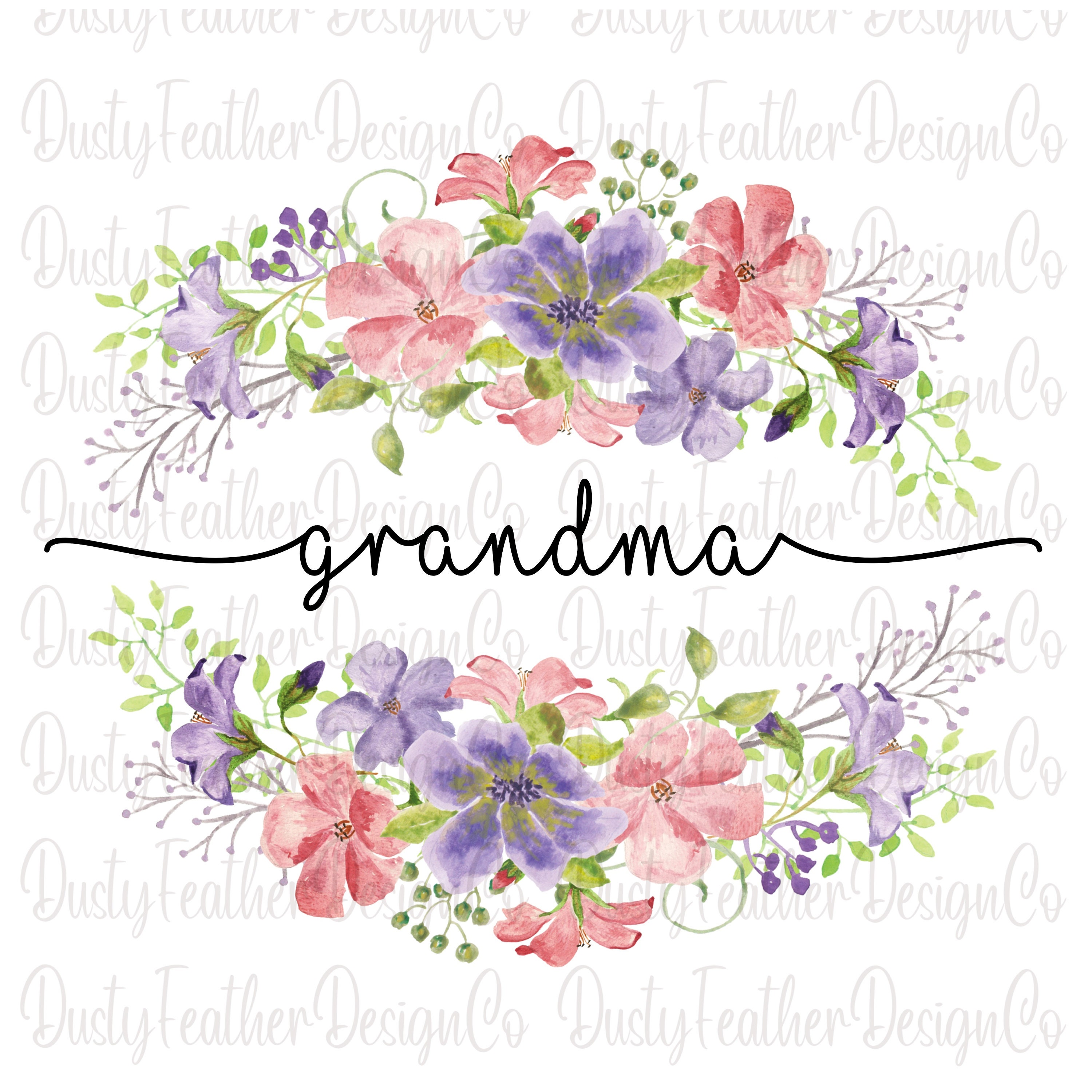 Grandma Floral Watercolor Design for Shirts or Other Crafts - Etsy Ireland