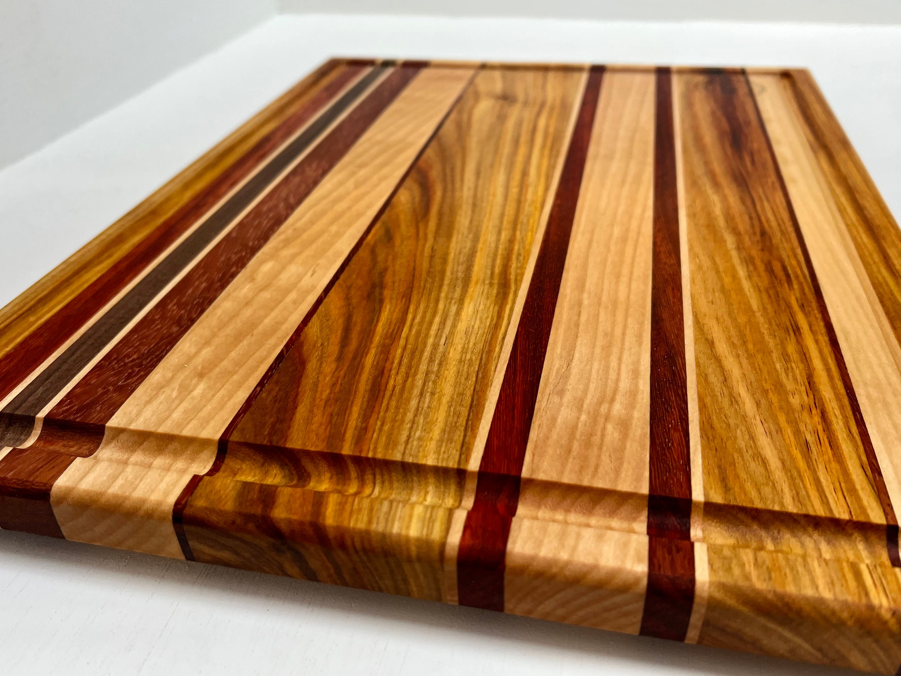 Handmade Wooden Cutting Board- Maple, Padauk, and Canarywood “the ...