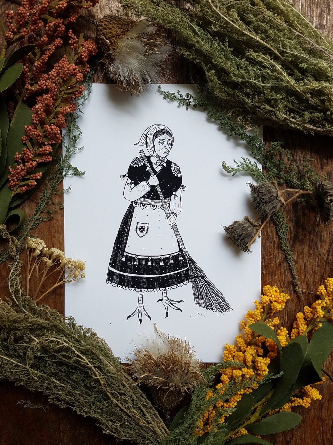 The Kikimora - 5x7 Archival Dark Art Print - Slavic Folklore Ink ...