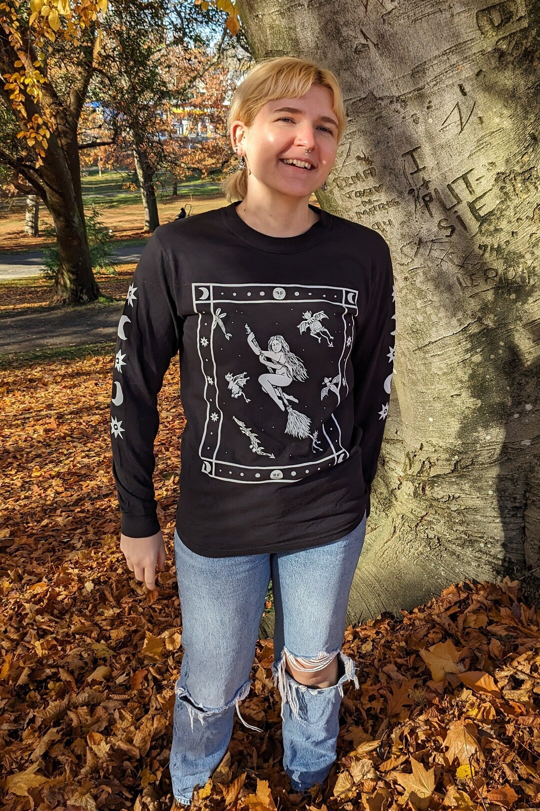 Midnight Witch Long Sleeve T-shirt - Etsy