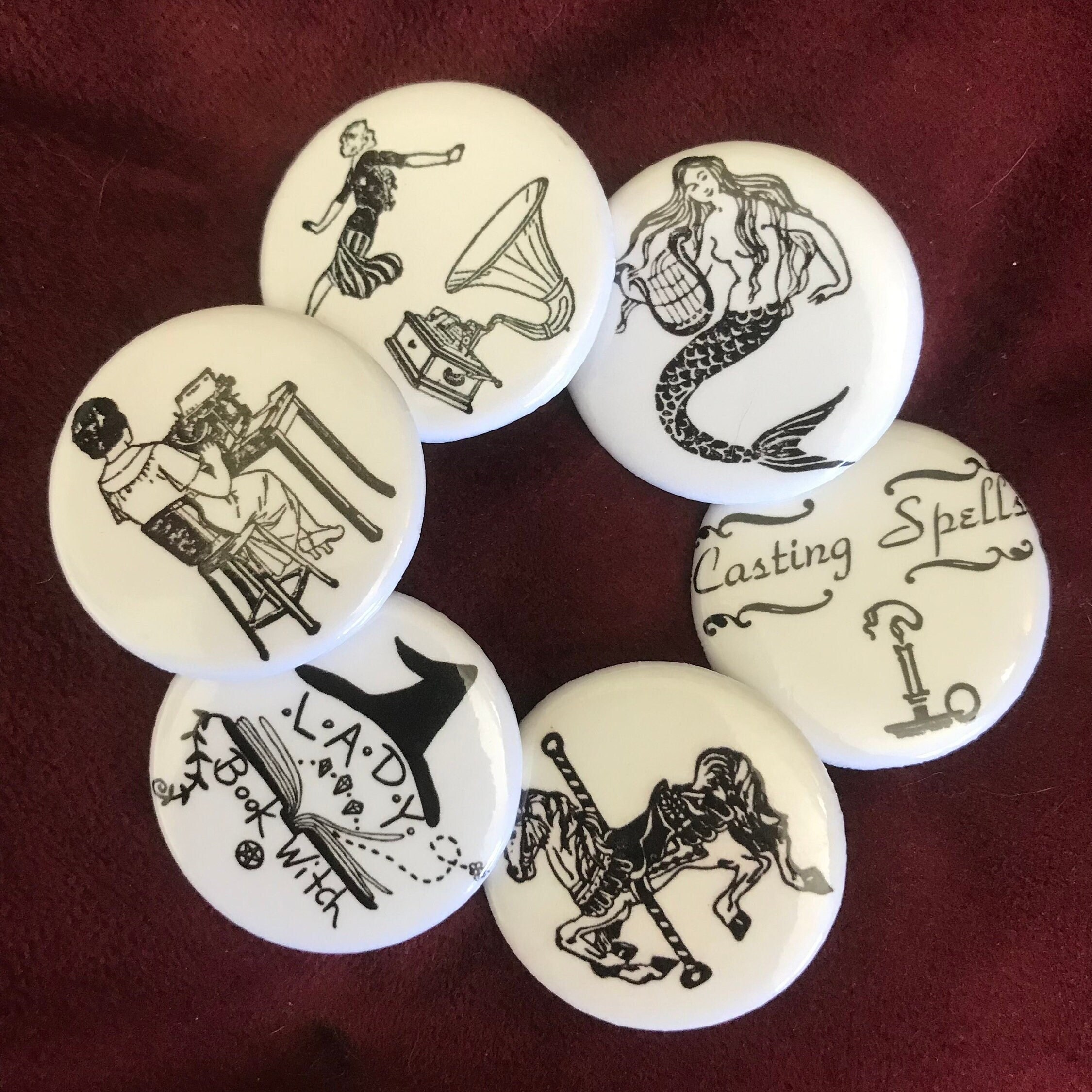 Pin Pack (6 Pins), Vintage, Ephemera, Retro - Etsy