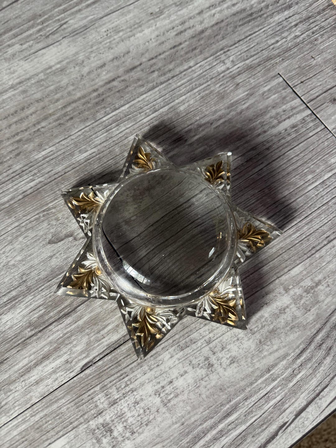 Antique Victorian Goofus Glass Desktop Magnifying Mourning Star - Etsy
