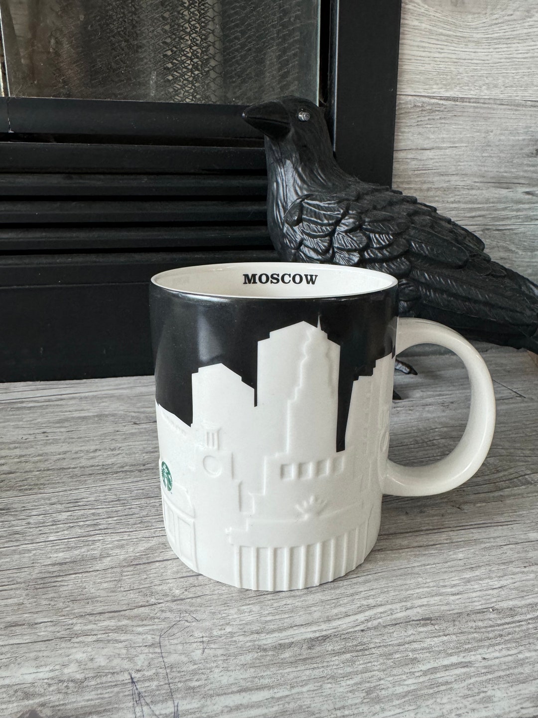 Rare Starbucks Moscow Russia Collector Mug 2013 City Relief Series B&W ...