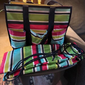 2 Piece Set of Thirty One Large Zipper Utility Tote and Drawstring Bag ...