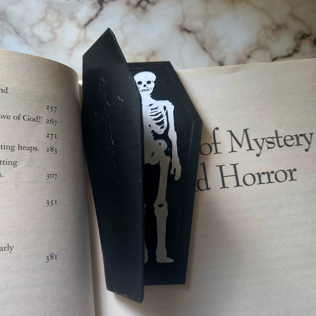 Halloween Bookmark Coffin Skeleton Gothic Personalized Gift - Etsy