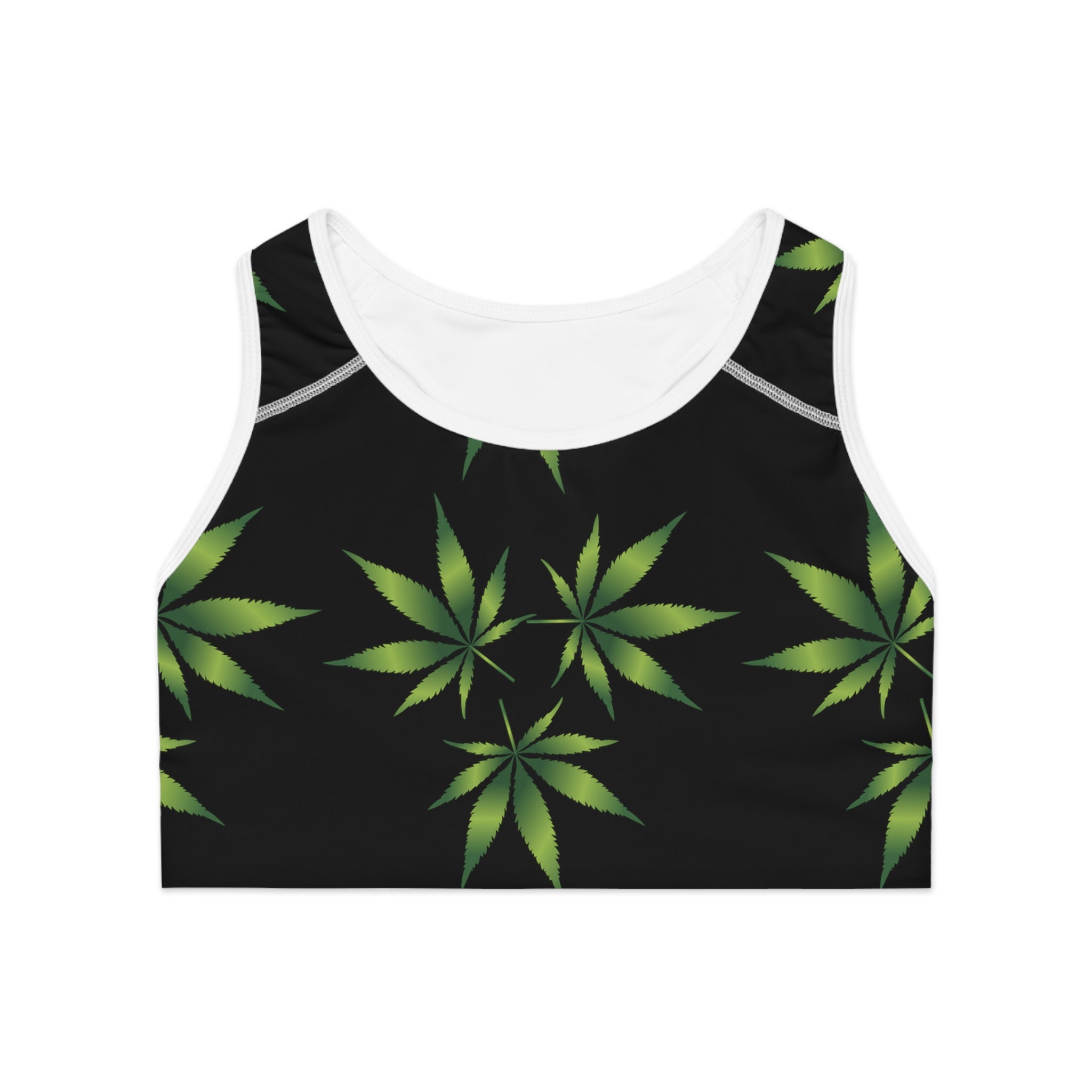 Cannabis Leaf Women's Yoga Sports Bra Marijuana Gift Ideas - Etsy