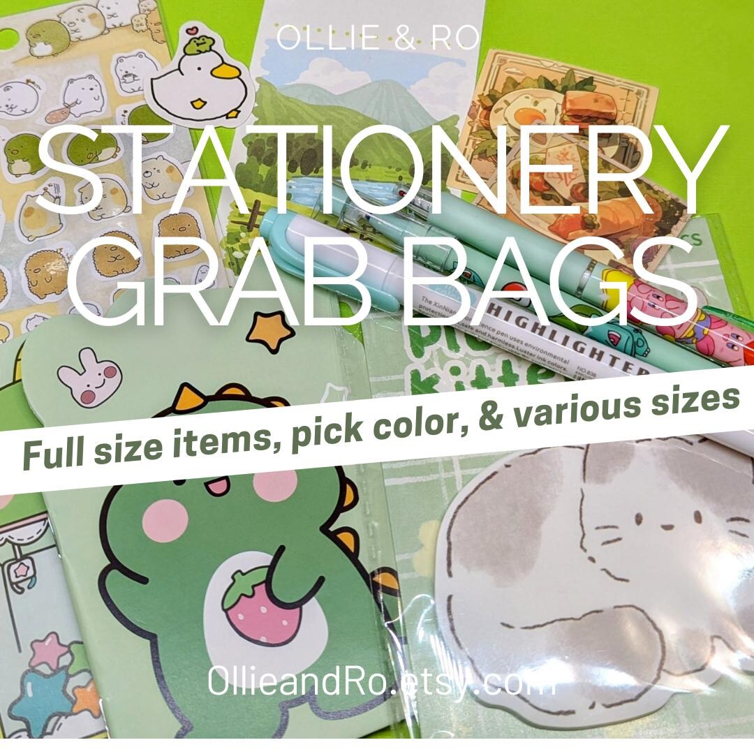 Cute Stationery Grab Bags - Pens, Highlighters, Pencils, Stickers, Memo ...