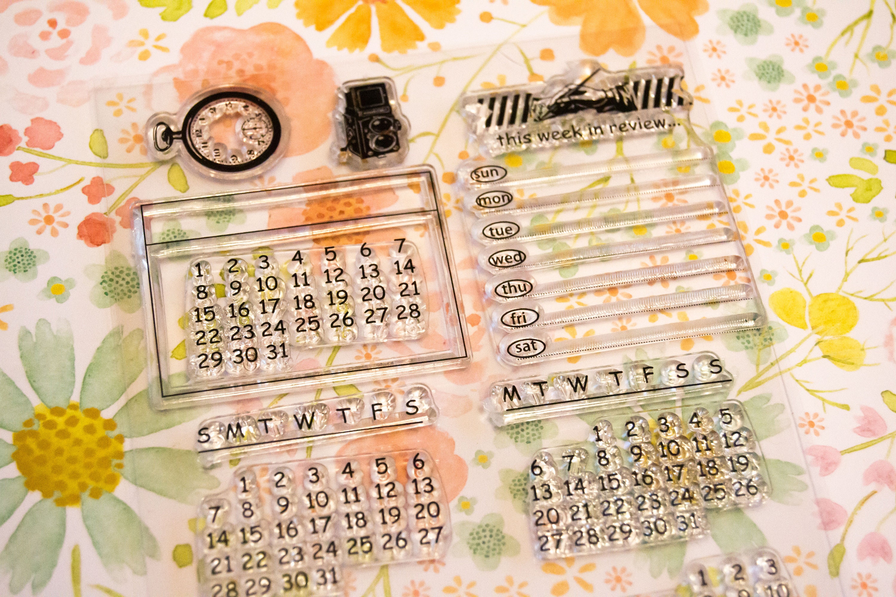 Calendar Clear Stamp Perpetual Calendar Monthly Calendar - Etsy España