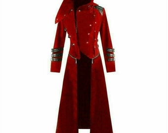 Red Steampunk Coat Men - Etsy