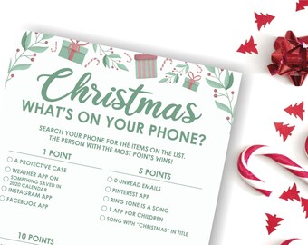 Holiday Party Whats on Your Phone Christmas Games Fun Family - Etsy