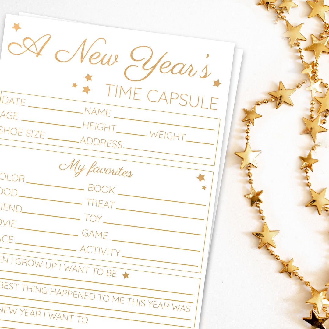 New Years Eve Time Capsule, Kids Games, Resolutions New Years, NYE ...