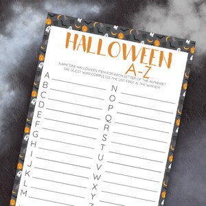 Halloween A-Z Game Family Game Halloween Printable Game | Etsy