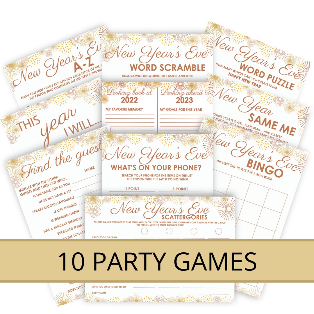 New Years Eve Games Bundle NYE Virtual Party Ideas 2022 2023 - Etsy
