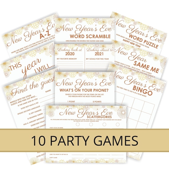 New Years Eve Games Bundle NYE Virtual Party NYE Ideas 2021 | Etsy