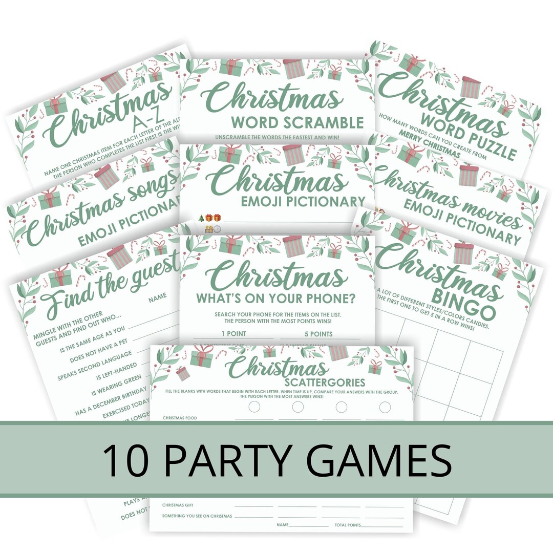 10 Christmas Games Bundle Virtual Christmas Party Games - Etsy