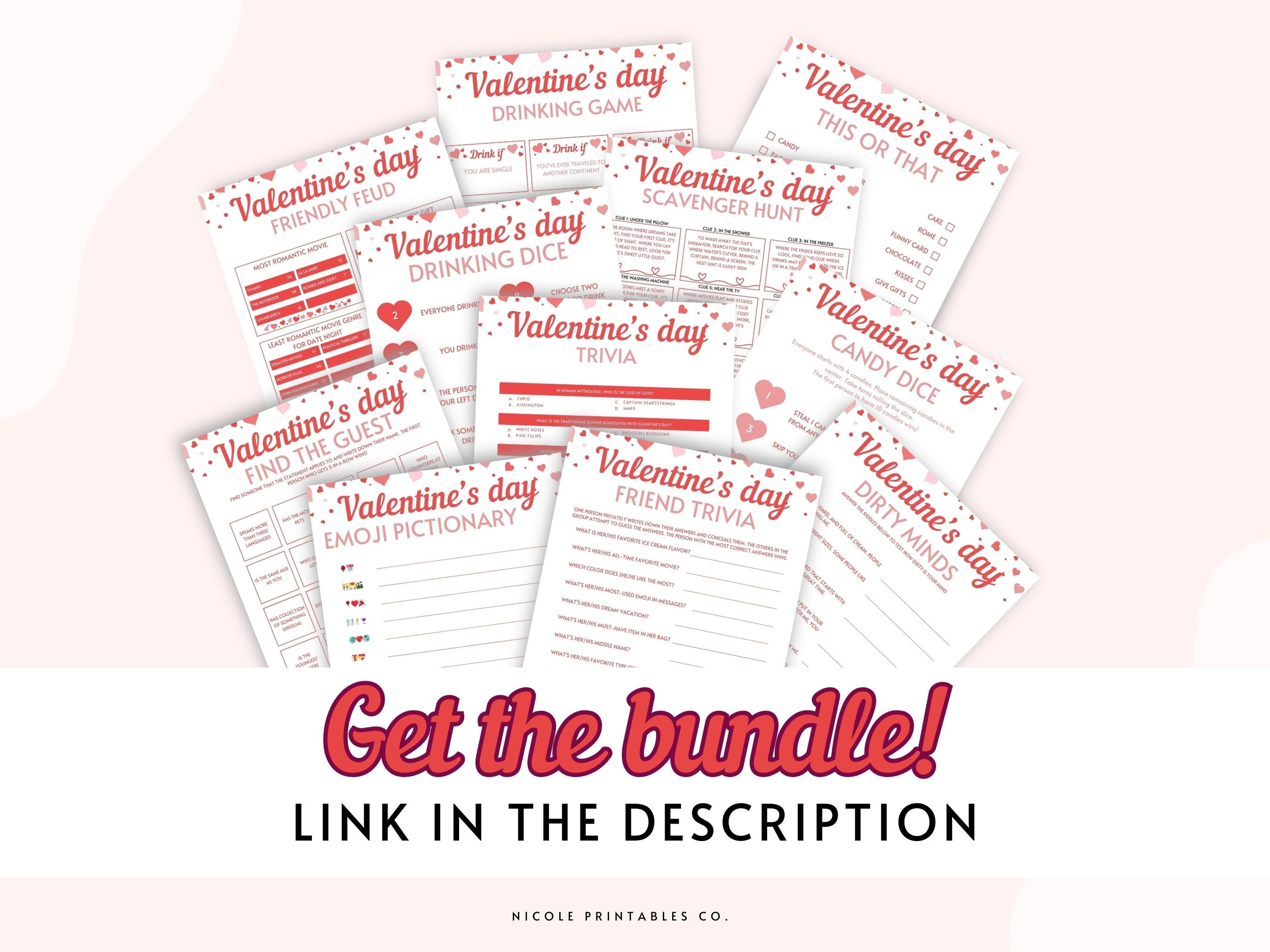 Valentine's Day Scavenger Hunt Printable Party Game for Adults and ...