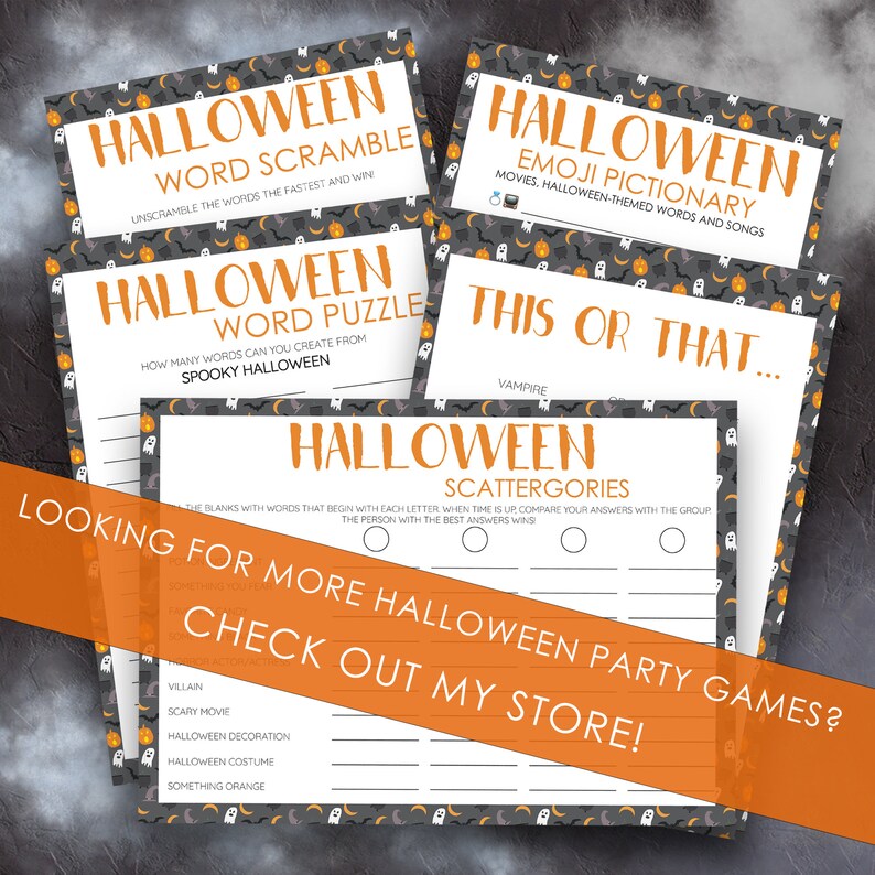 Halloween A-Z Game Family Game Halloween Printable Game - Etsy