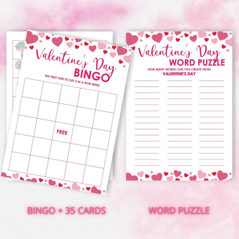 Valentine's Day Game BUNDLE, Virtual Party Ideas, Fillable Valentines ...