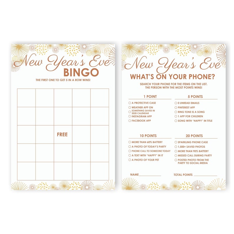 New Years Eve Games Bundle, NYE Virtual Party Ideas 2023 2024 Fillable ...
