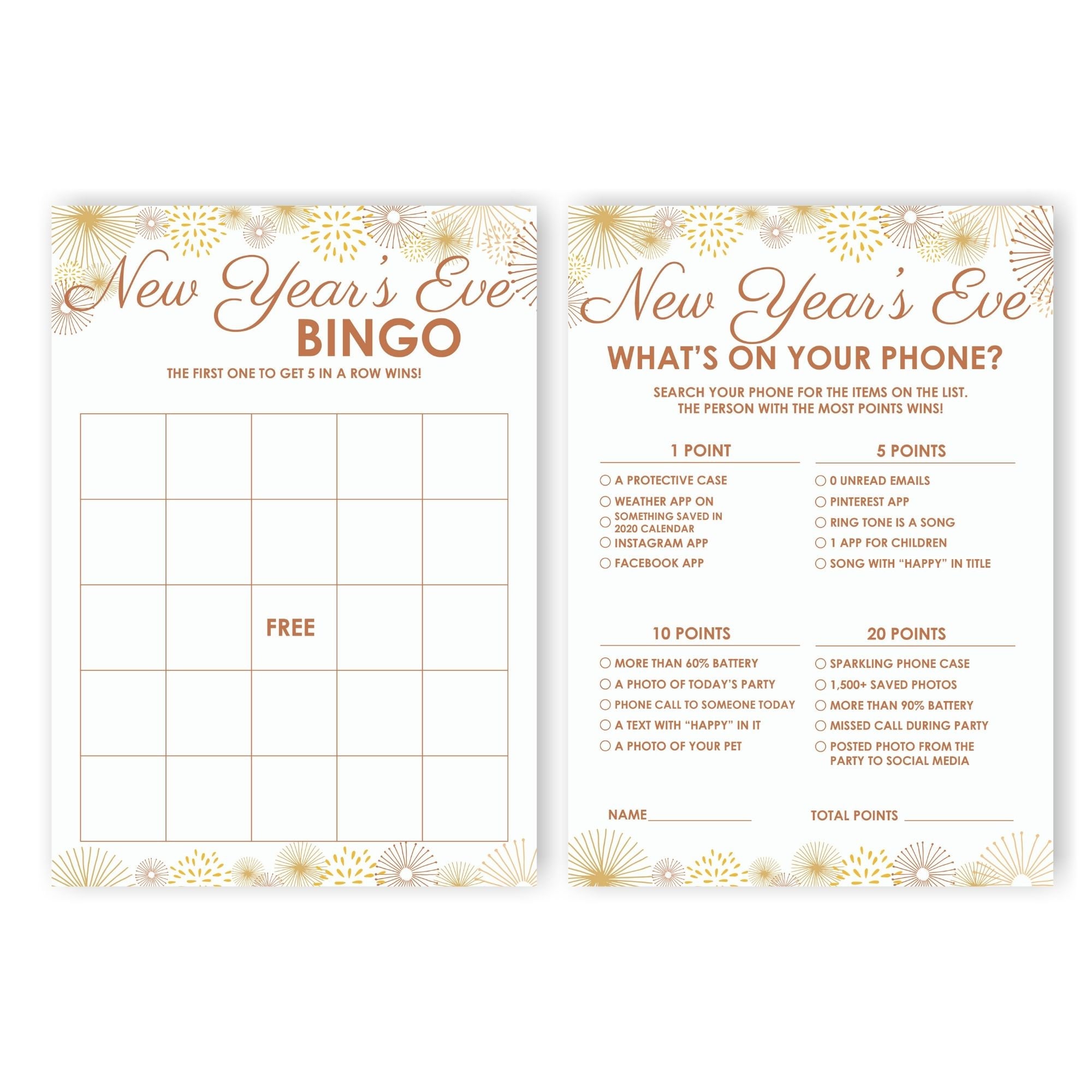 New Years Eve Games Bundle, NYE Virtual Party Ideas 2023 2024 Fillable ...