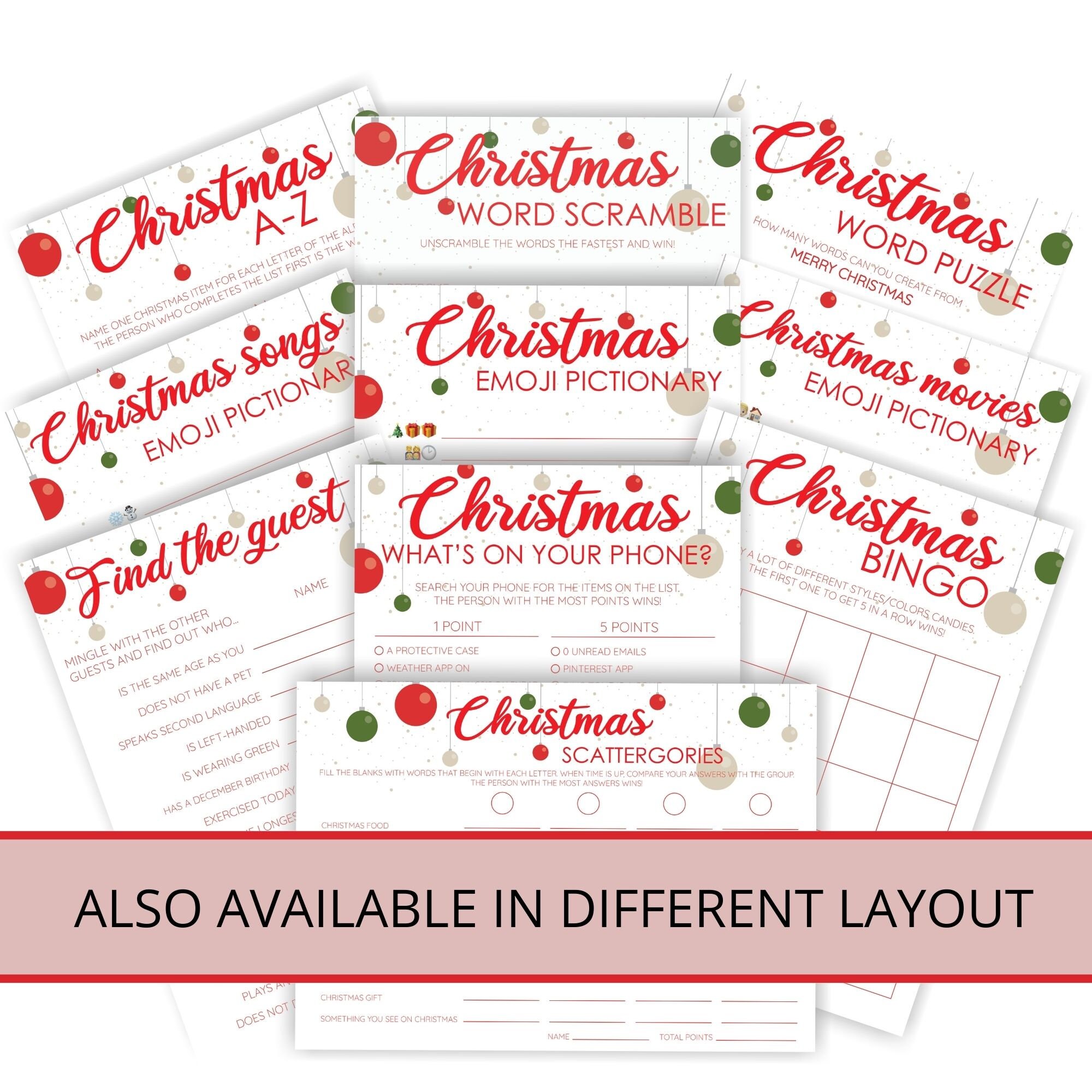 10 Christmas Games Bundle Virtual Christmas Party Games - Etsy