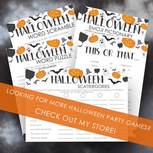 Halloween Taboo Game Cards, Instant Download Game for Fall, Autumn ...