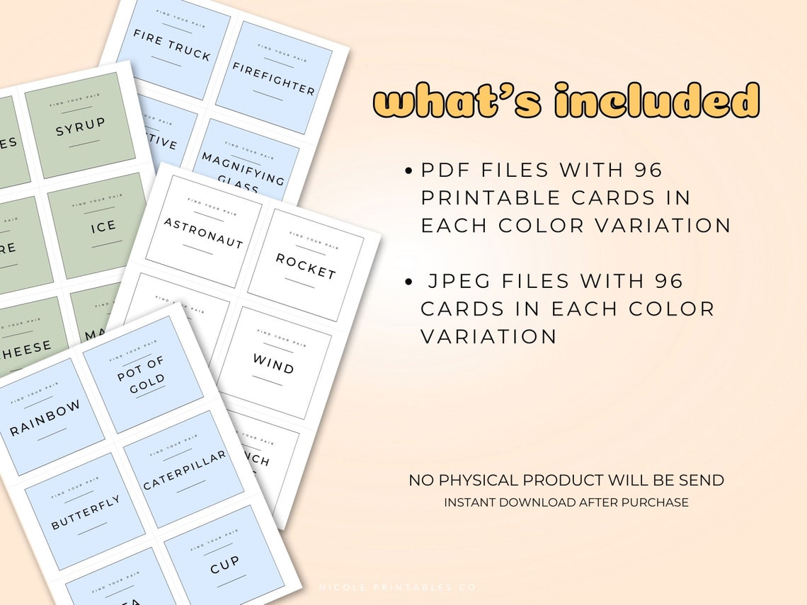Find Your Pair Icebreaker Game, Printable Office Party, Gathering, and ...