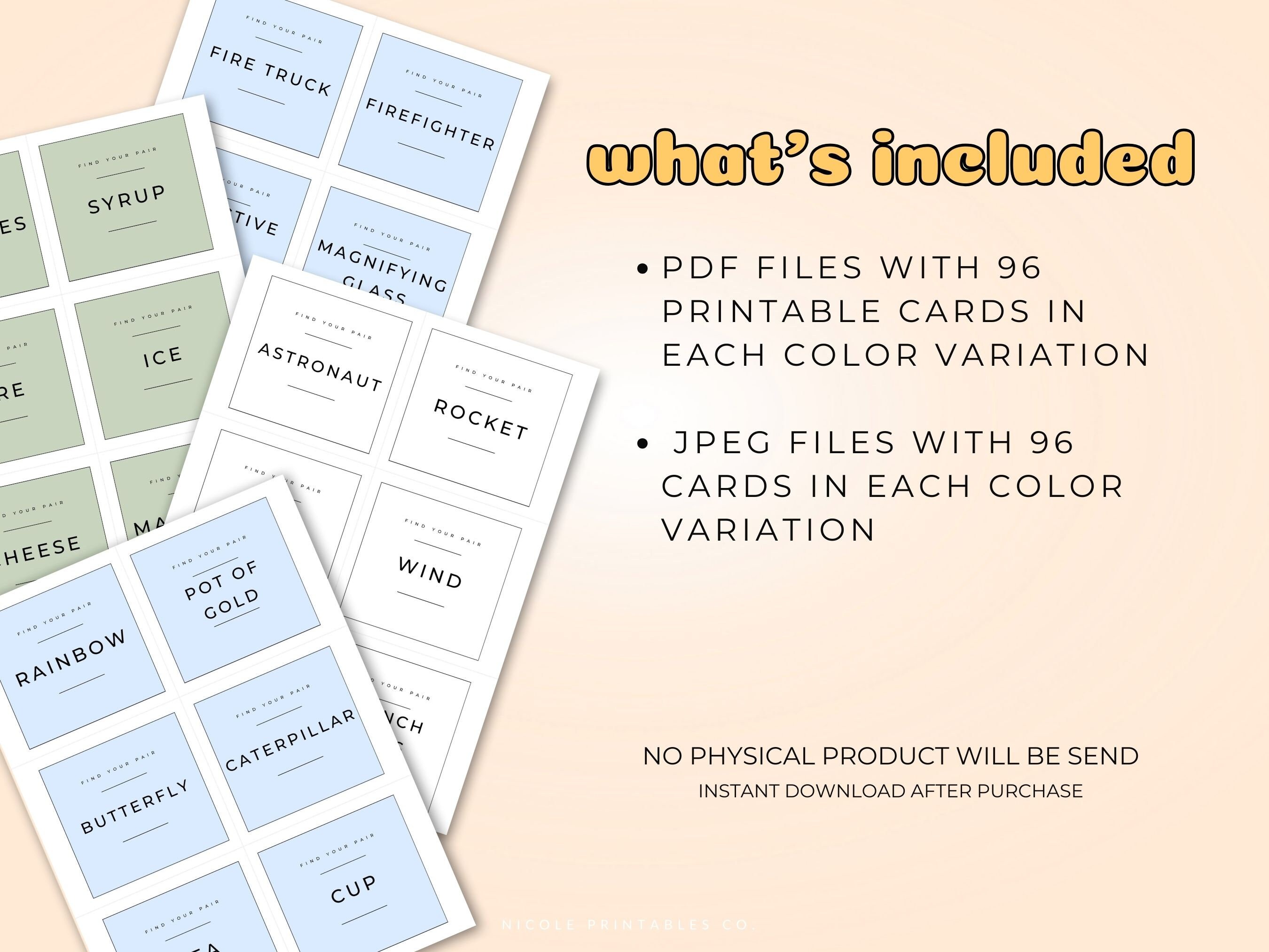 Find Your Pair Icebreaker Game, Printable Office Party, Gathering, and ...