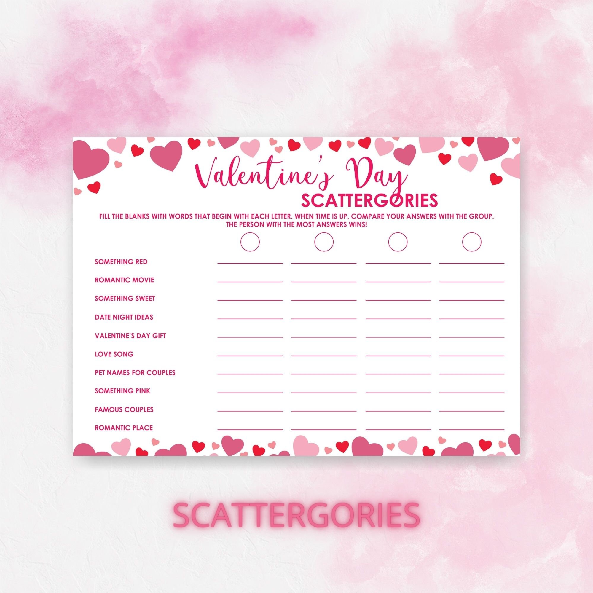 Valentine's Day Game BUNDLE, Virtual Party Ideas, Fillable Valentines ...