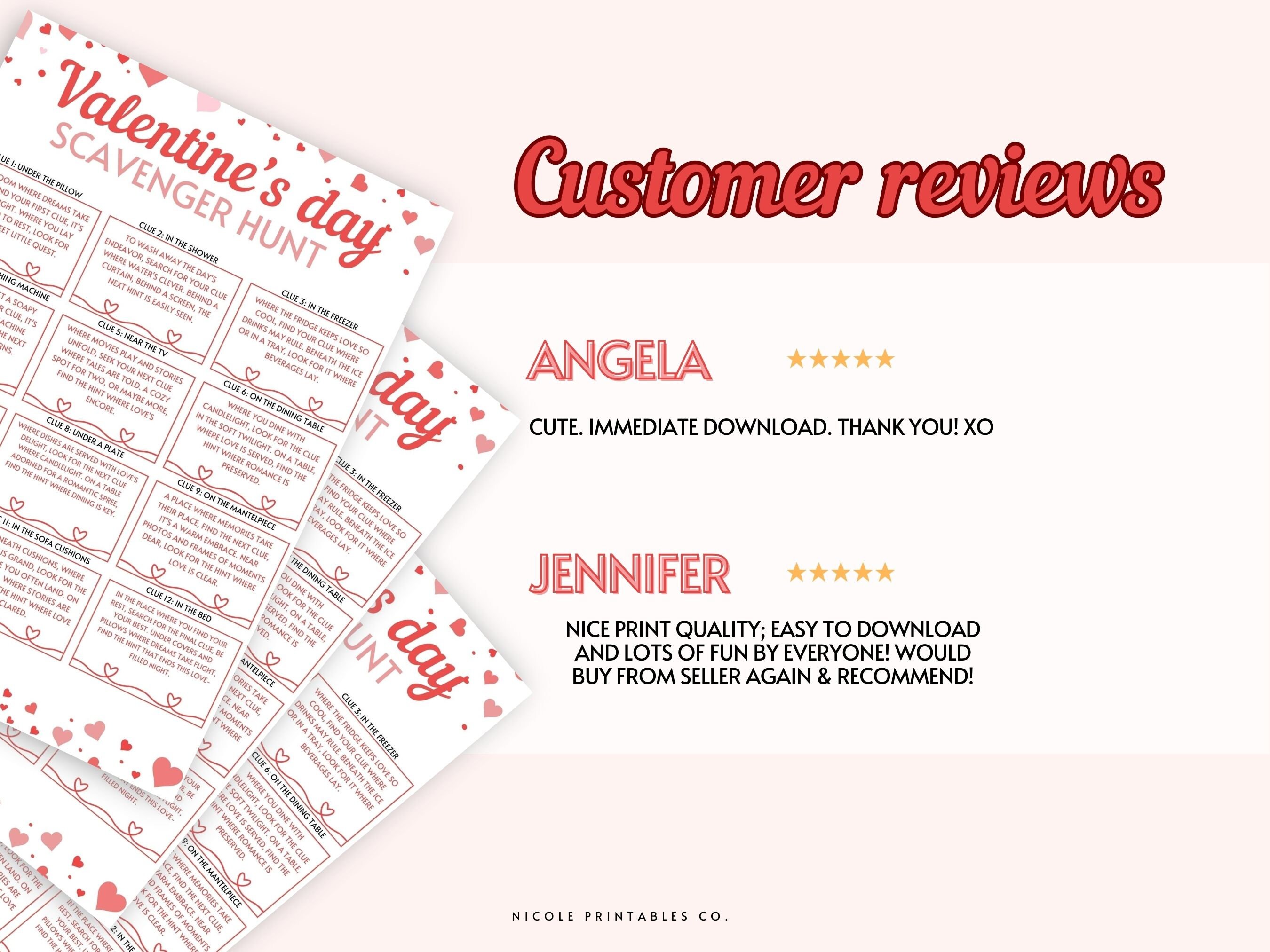 Valentine's Day Scavenger Hunt Printable Party Game for Adults and ...