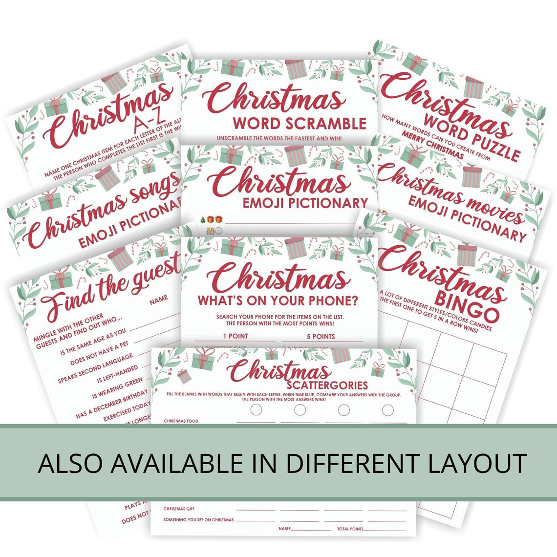 Find the Guest Fillable Christmas Game Virtual Mingle Game - Etsy Canada