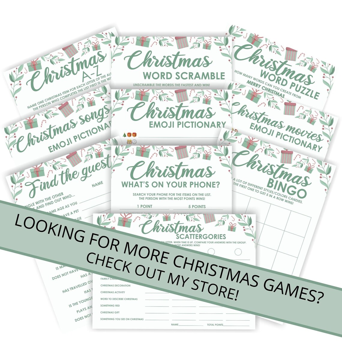 Christmas Word Puzzle Game Party Game Christmas Games - Etsy
