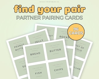 Find Your Pair Icebreaker Game, Printable Office Party, Gathering, and ...