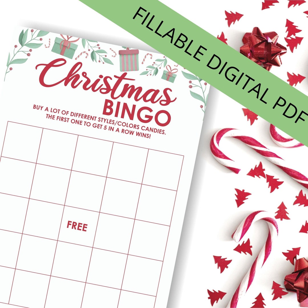 Christmas Bingo Fillable Game Virtual Christmas Family Games - Etsy