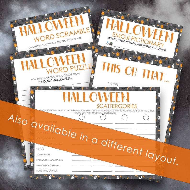 Halloween Taboo Game Cards Instant Download Game for Fall | Etsy