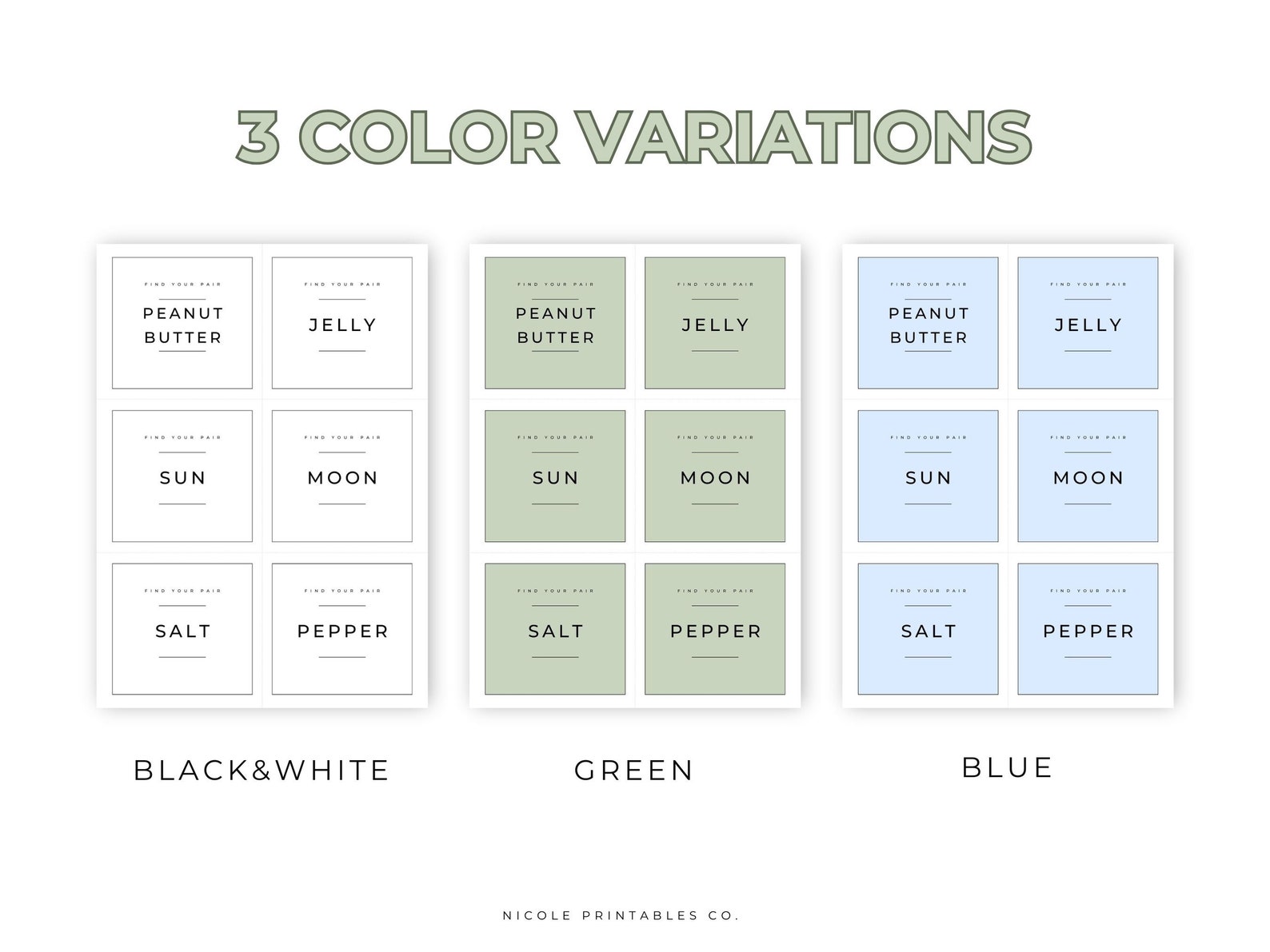 Find Your Pair Icebreaker Game, Printable Office Party, Gathering, and ...