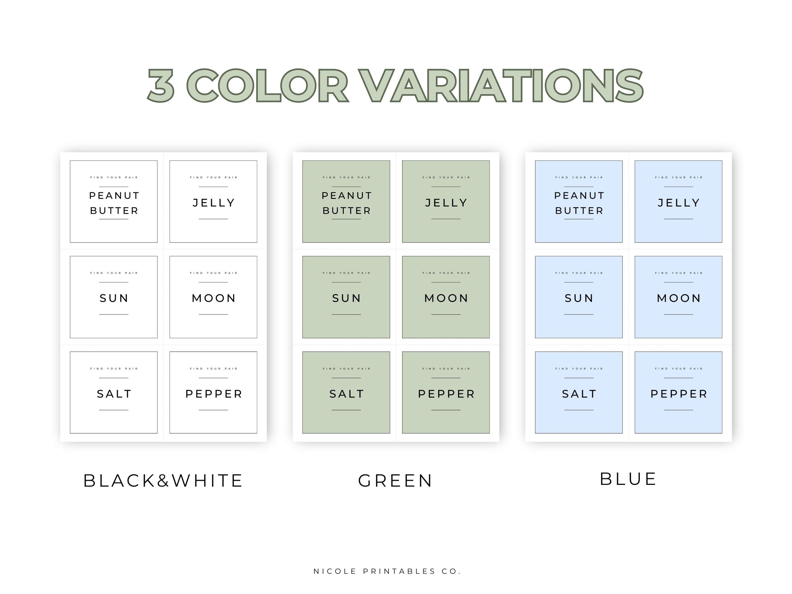 Find Your Pair Icebreaker Game, Printable Office Party, Gathering, and ...