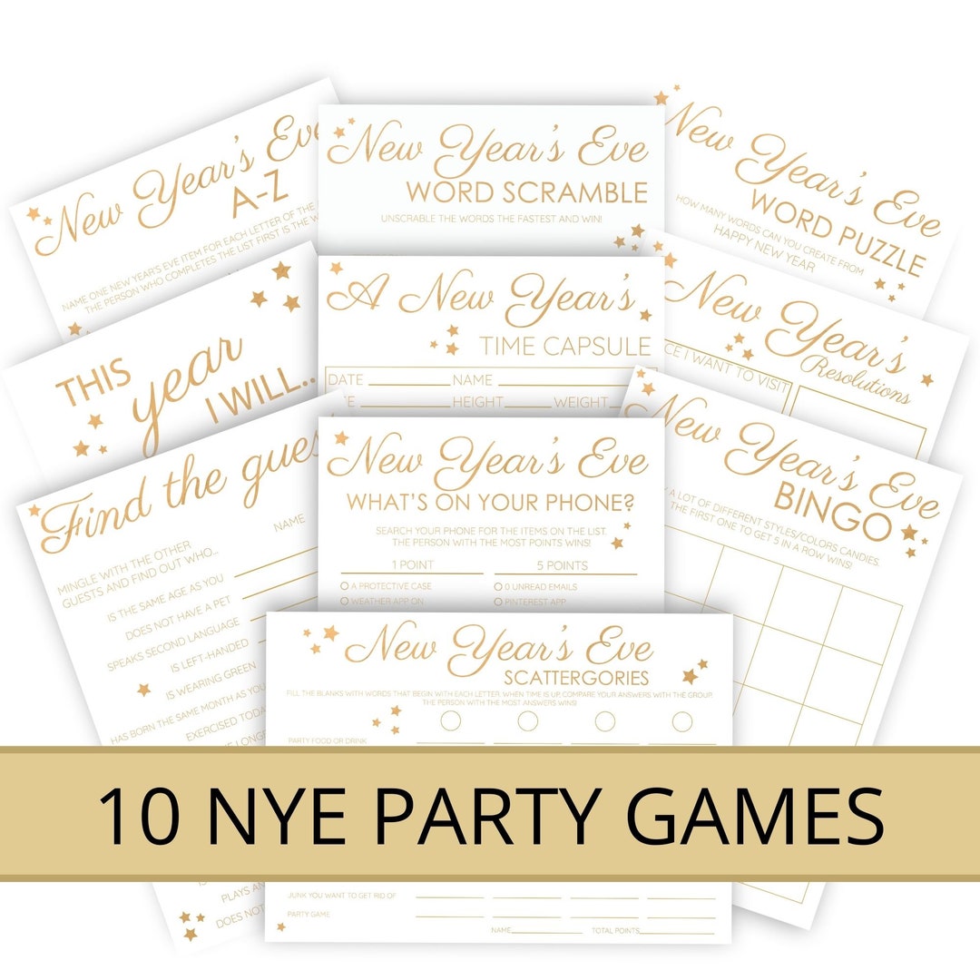 New Years Eve Games Bundle, NYE Games, Last Minute, NYE Party Games ...