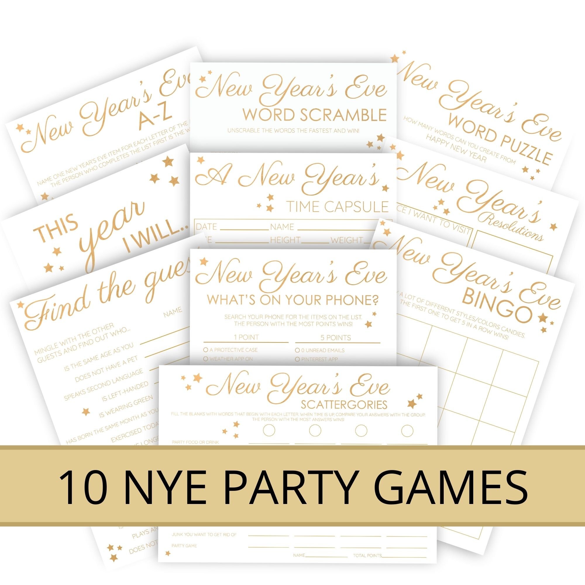 New Years Eve Games Bundle, NYE Games, Last Minute, NYE Party Games ...