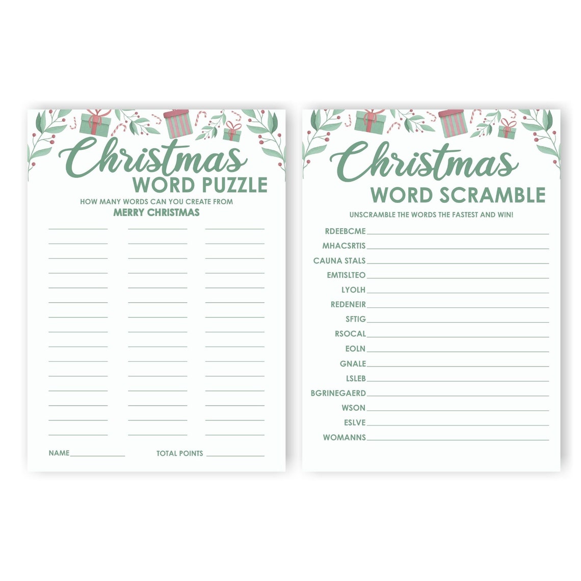 10 Christmas Games Bundle Virtual Christmas Party Games - Etsy